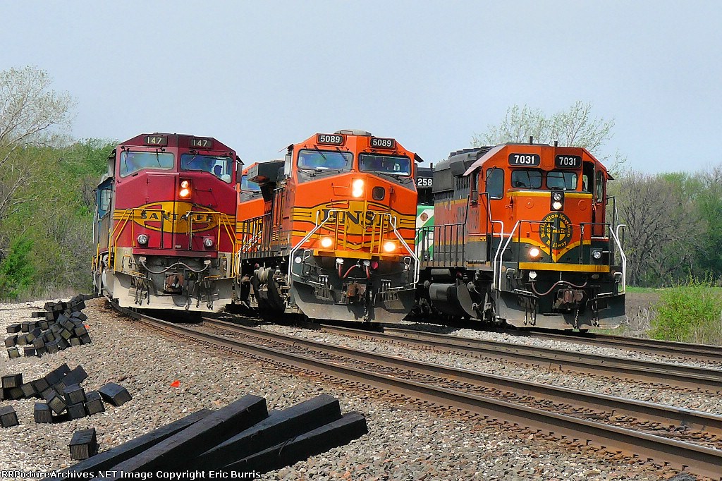 Eastbounds all backed up at Emporia